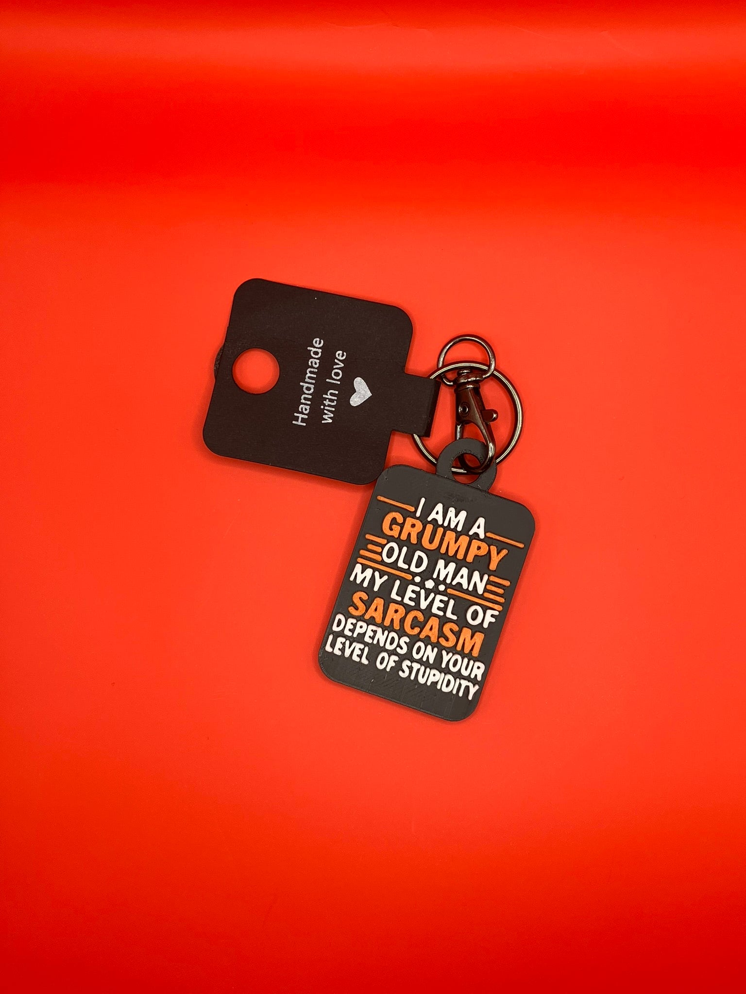 Grumpy Old Man Keyring - Sarcasm - Funny Sentence – StickEtch